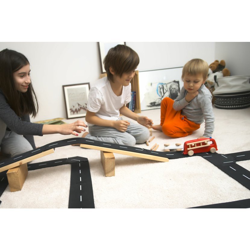 TODDLEROAD 2034 - KŘIŽOVATKY - flexibilní silnice - 2 silikonové puzzle díly